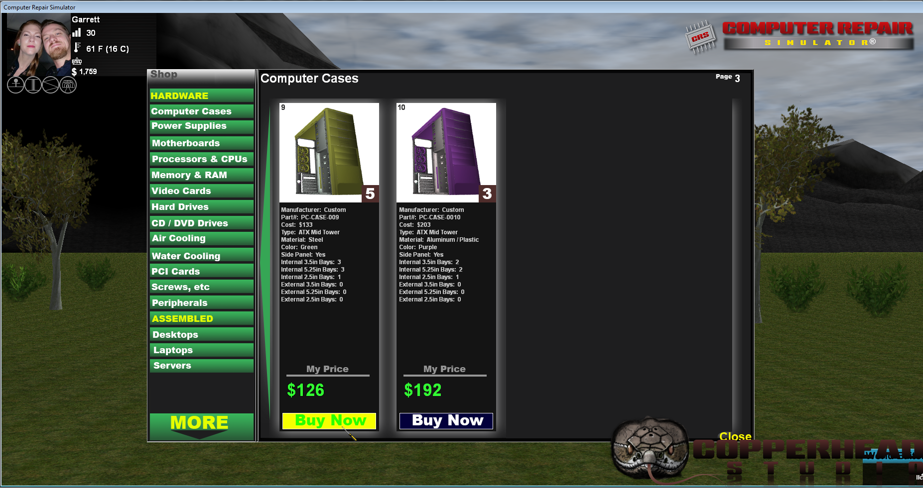 Shop / Inventory / Add Hardware Mod - Computer Repair Simulator
